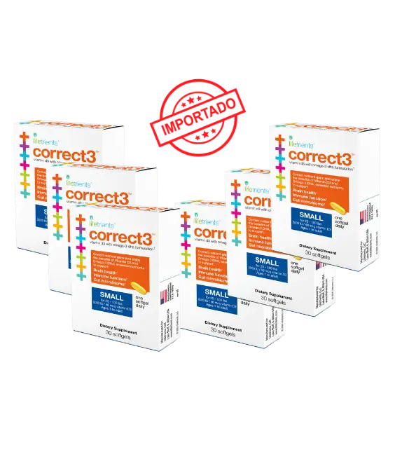 Kit 6 Unidades Lifetrients Correct3 Small (vitamin d3 with omega-3) | 2000 IU, 30 softgels - Lifeone